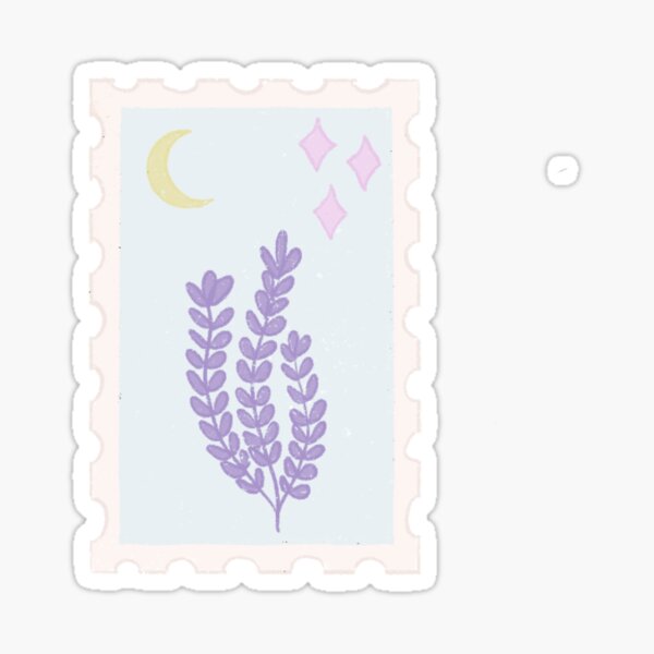 "lavender stamp sticker " Sticker for Sale by yasmindesigns8 | Redbubble