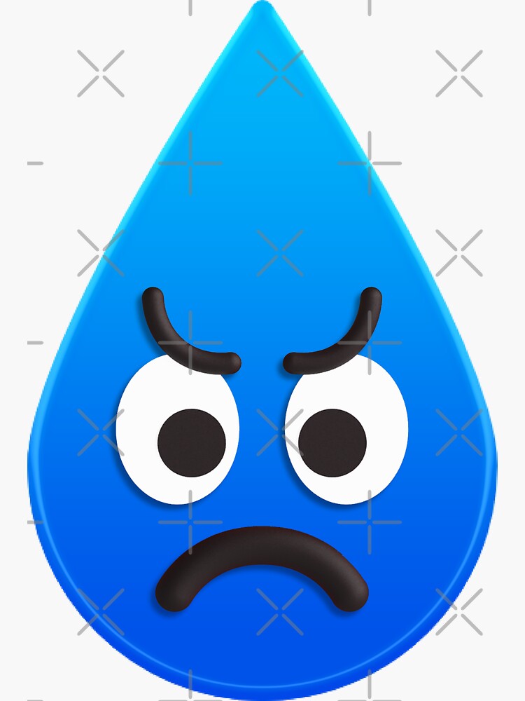 "Water Drop Emoji - Cute" Sticker for Sale by IceSnake | Redbubble