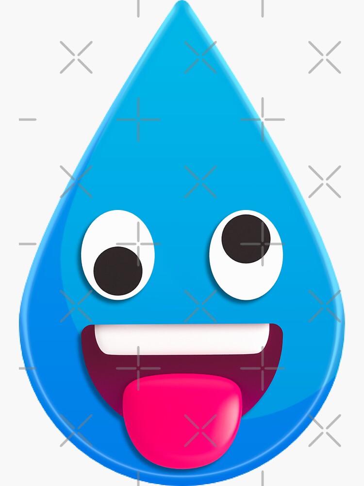"Water Drop Emoji - Cute" Sticker for Sale by IceSnake | Redbubble