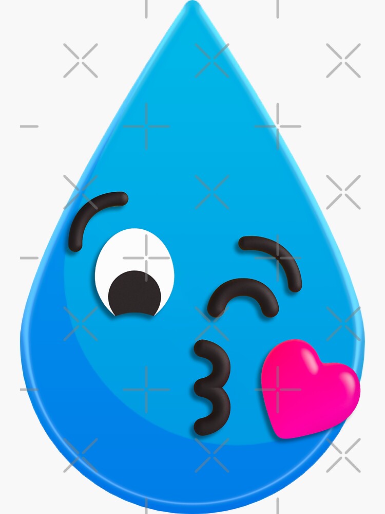 "Water Drop Emoji - Cute" Sticker for Sale by IceSnake | Redbubble