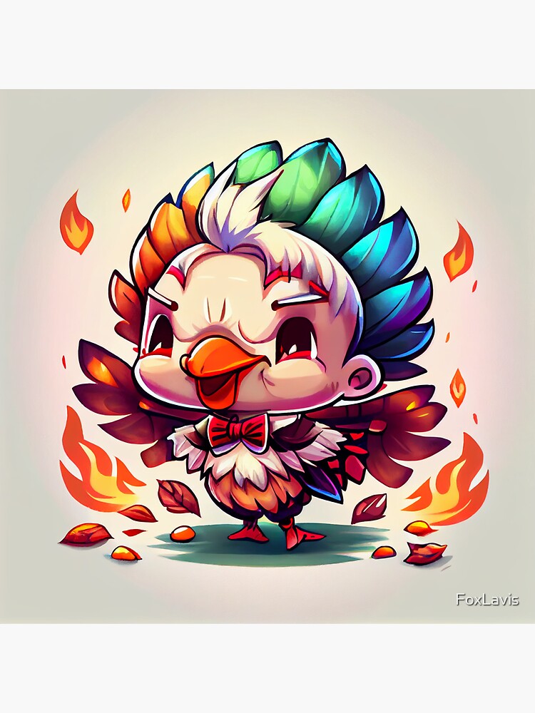 "Cute Chibi Thanksgiving Turkey" Sticker for Sale by FoxLavis | Redbubble