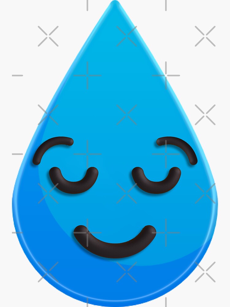 "Water Drop Emoji - Cute" Sticker for Sale by IceSnake | Redbubble