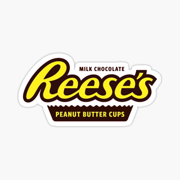 "reeses peanut butter cups logo" Sticker for Sale by mocacinamon ...