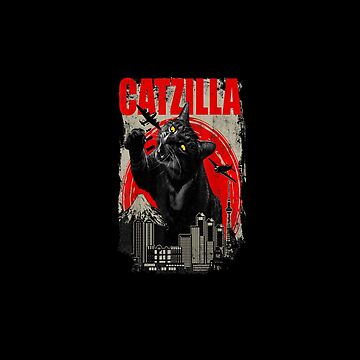 "Catzilla Funny Cat Tshirt" Sticker for Sale by Hardwell ⭐⭐⭐⭐⭐ | Redbubble
