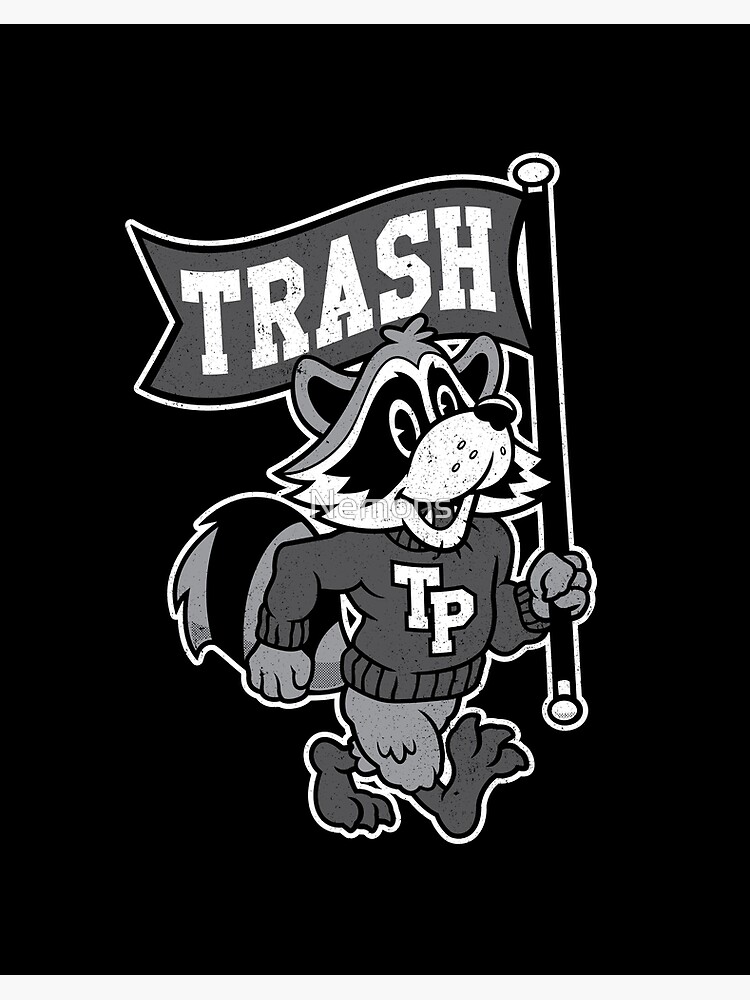 "Go Trash Pandas! Vintage Distressed Raccoon College Mascot " Art Board ...