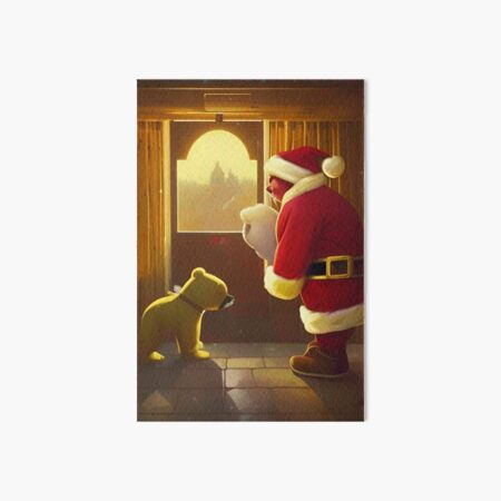 "Santa claus with Tesco Pudsey Bear" Art Board Print for Sale by ...