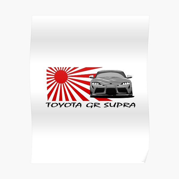"Toyota GR Supra, Supra MK5, JDM Car with Japan Flag" Poster for Sale ...
