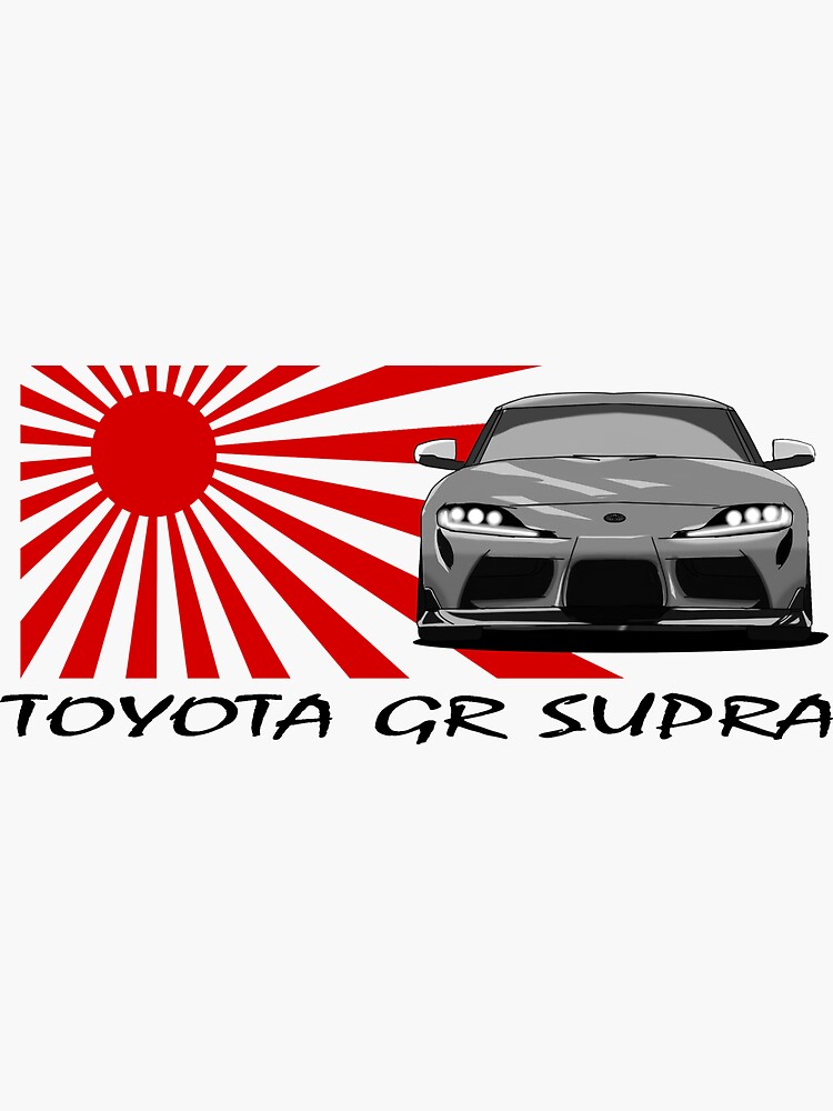 "Toyota GR Supra, Supra MK5, JDM Car with Japan Flag" Sticker for Sale ...