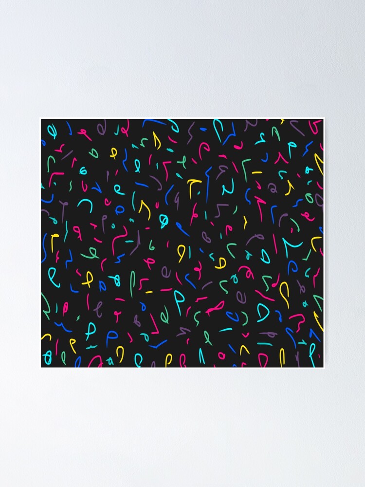 "Funky Neon Bright Marks on Black" Poster for Sale by DanielleGensler ...