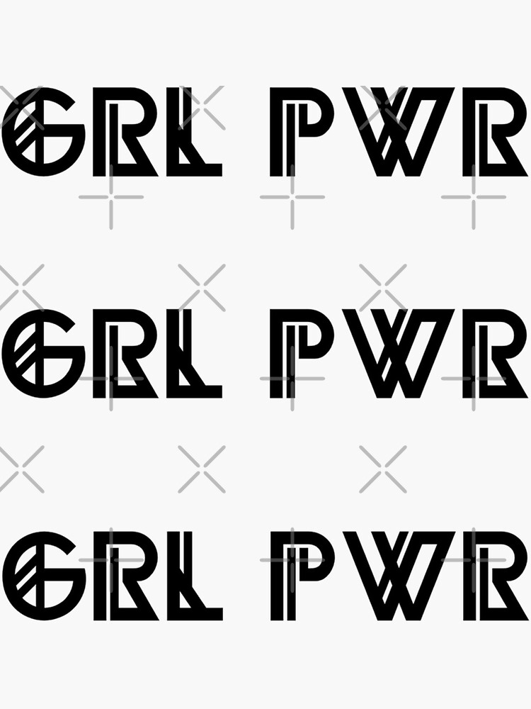 "GRL PWR GIRL POWER" Sticker for Sale by MadEDesigns | Redbubble