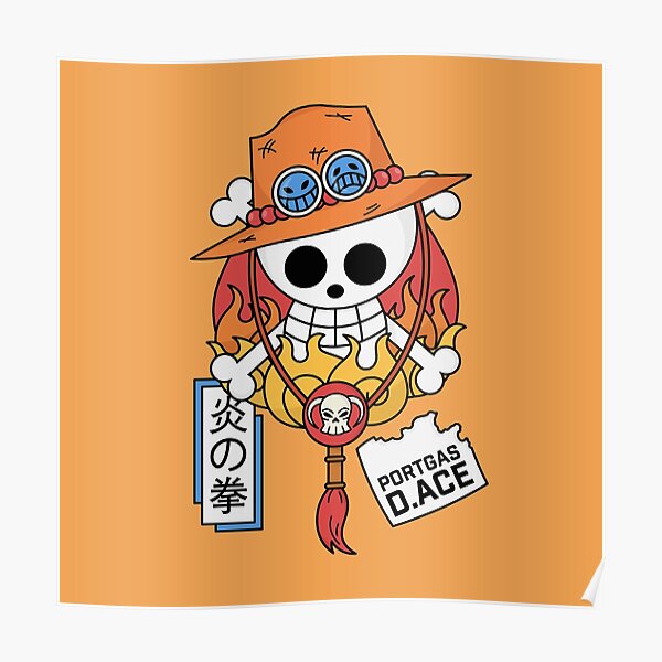 "Flame Fist Portgas D.Ace (Pirate Sign)" Poster for Sale by Blumeo ...