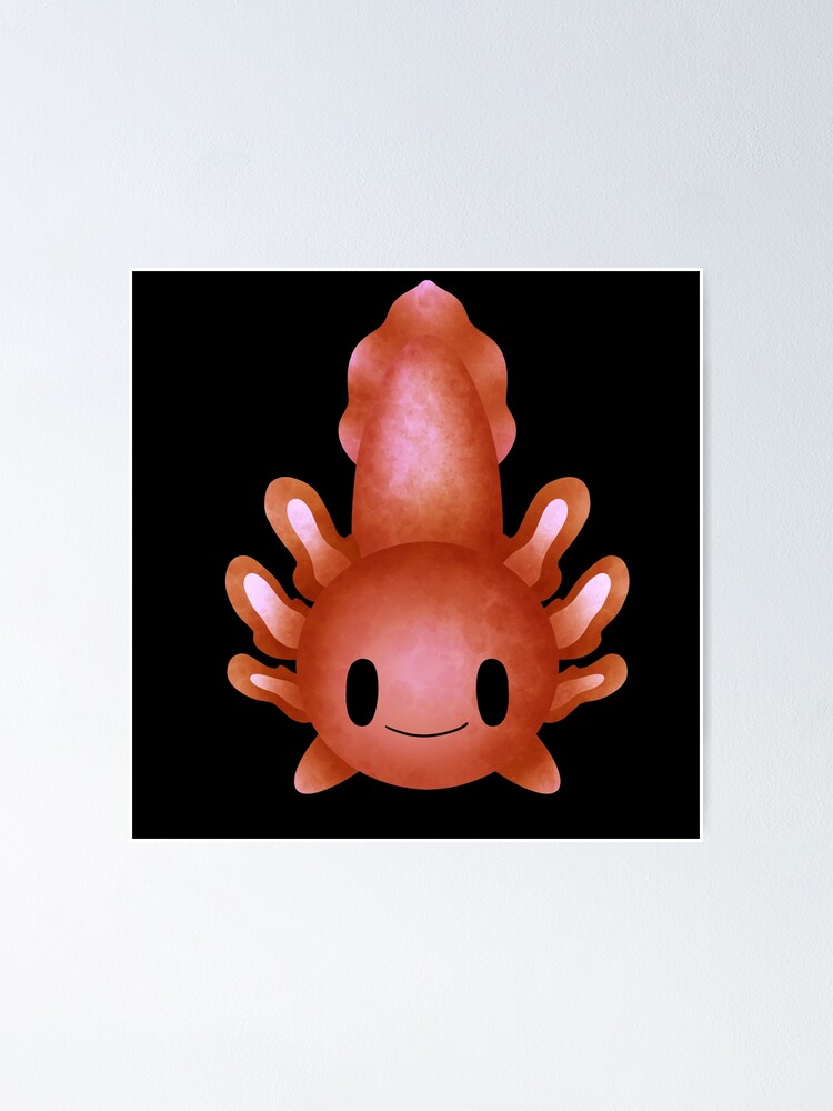 "Cute Baby Axolotl Happy Red" Poster for Sale by NinniSilver | Redbubble