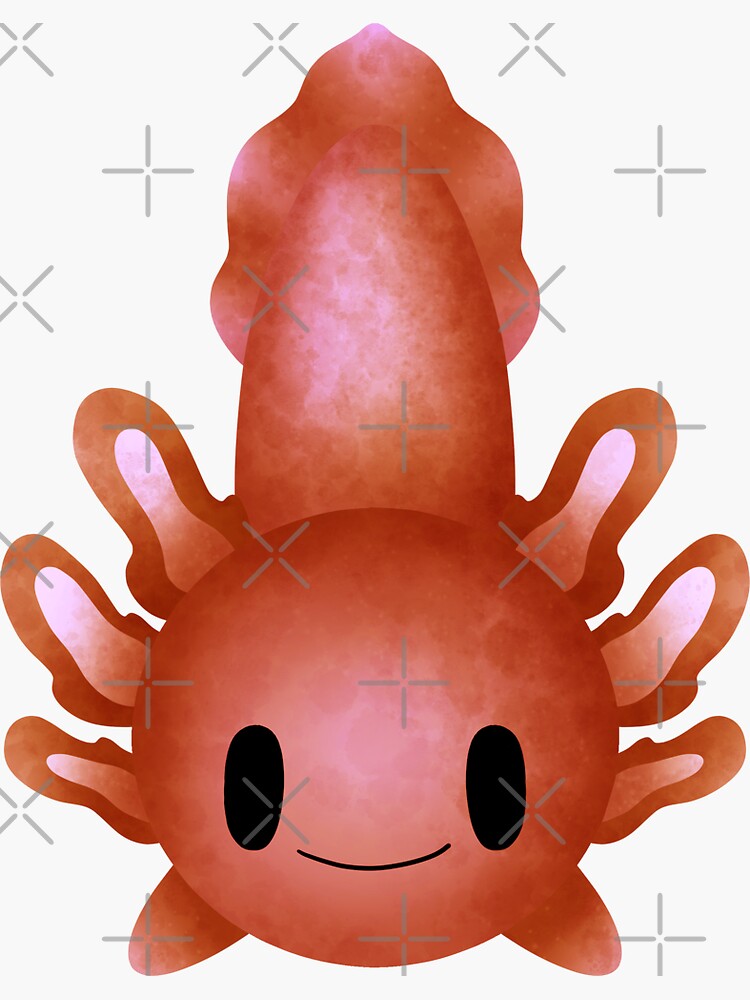 "Cute Baby Axolotl Happy Red" Sticker for Sale by NinniSilver | Redbubble