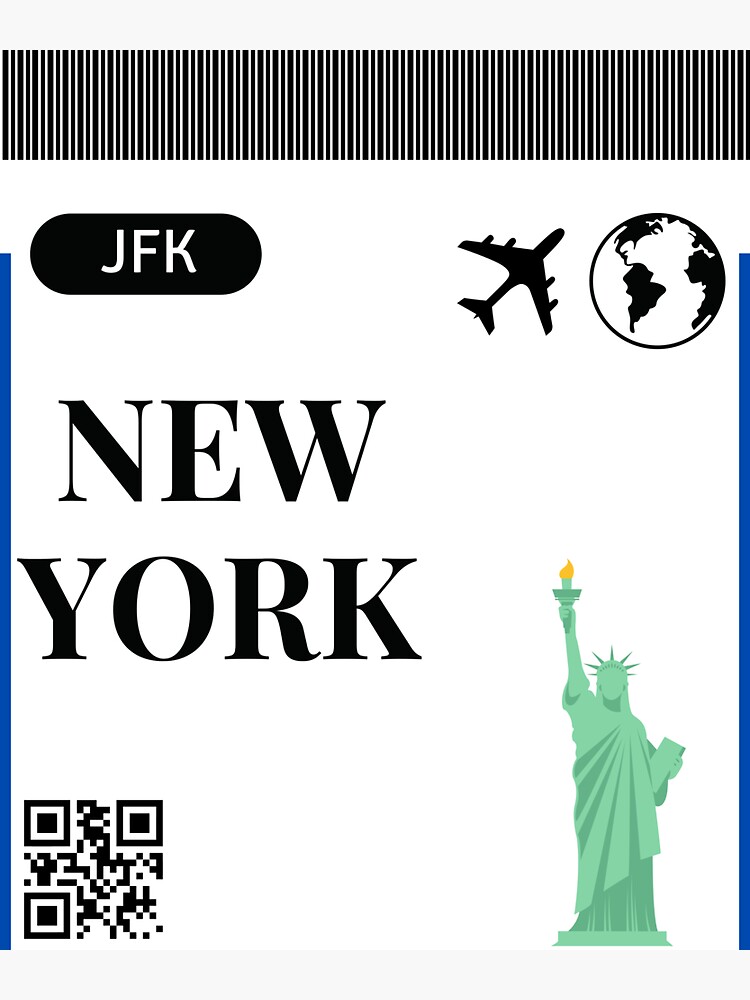 "New York plane ticket Sticker" Sticker for Sale by MatthewWaltter ...