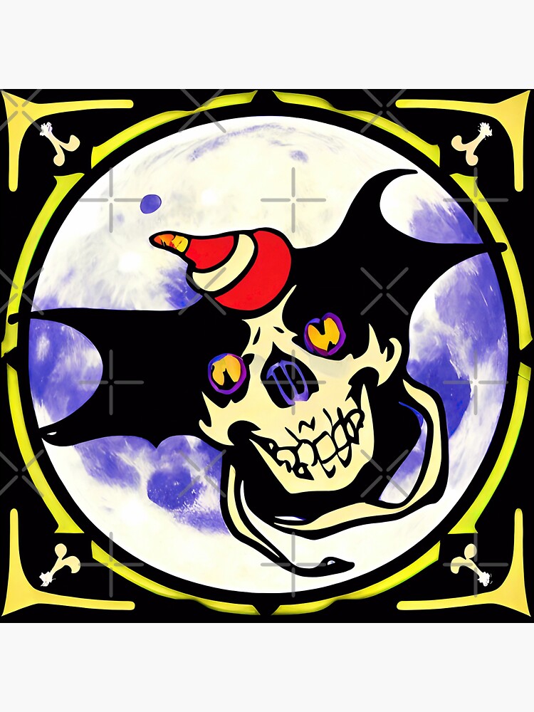 "A scary bat clown, the moon and in the background" Sticker for Sale by ...