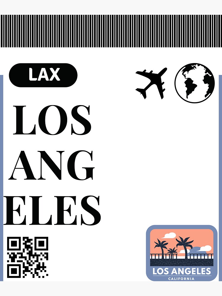 "Los Angeles Boarding Pass Sticker" Sticker for Sale by MatthewWaltter ...