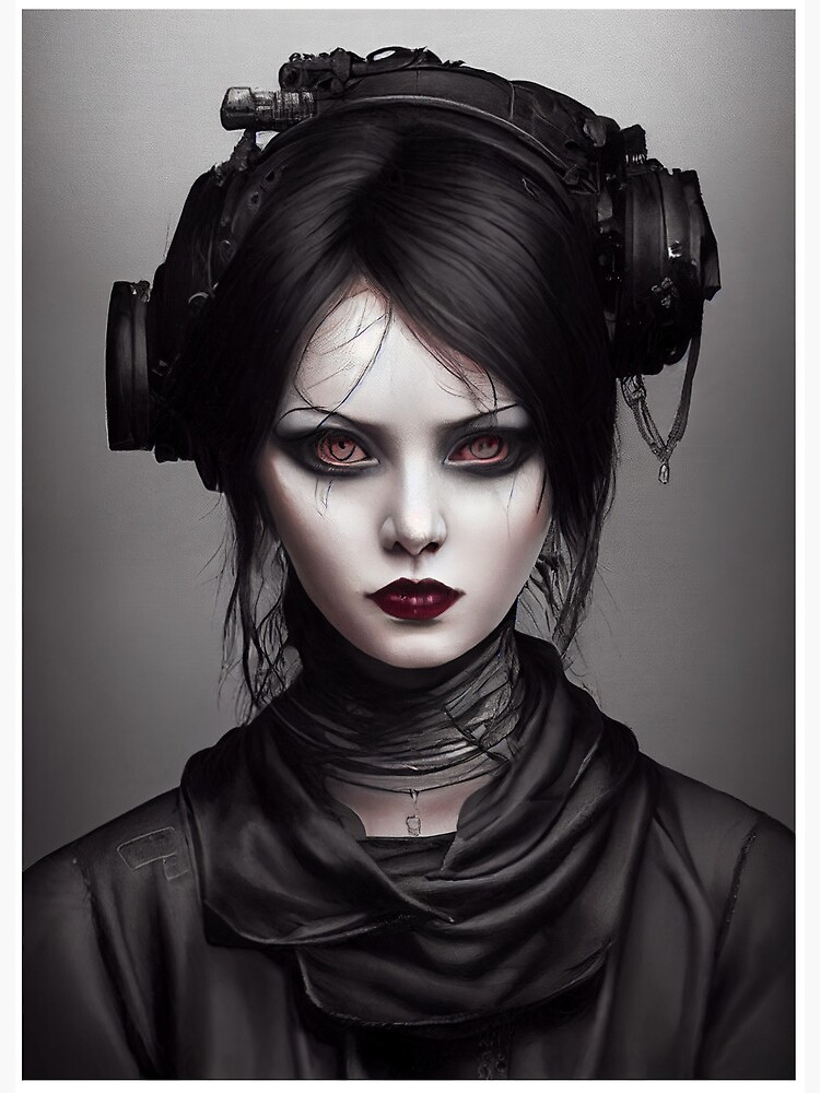 "Industrial Goth Girl with Headphones - Goth" Art Board Print for Sale by Nature-Synth | Redbubble