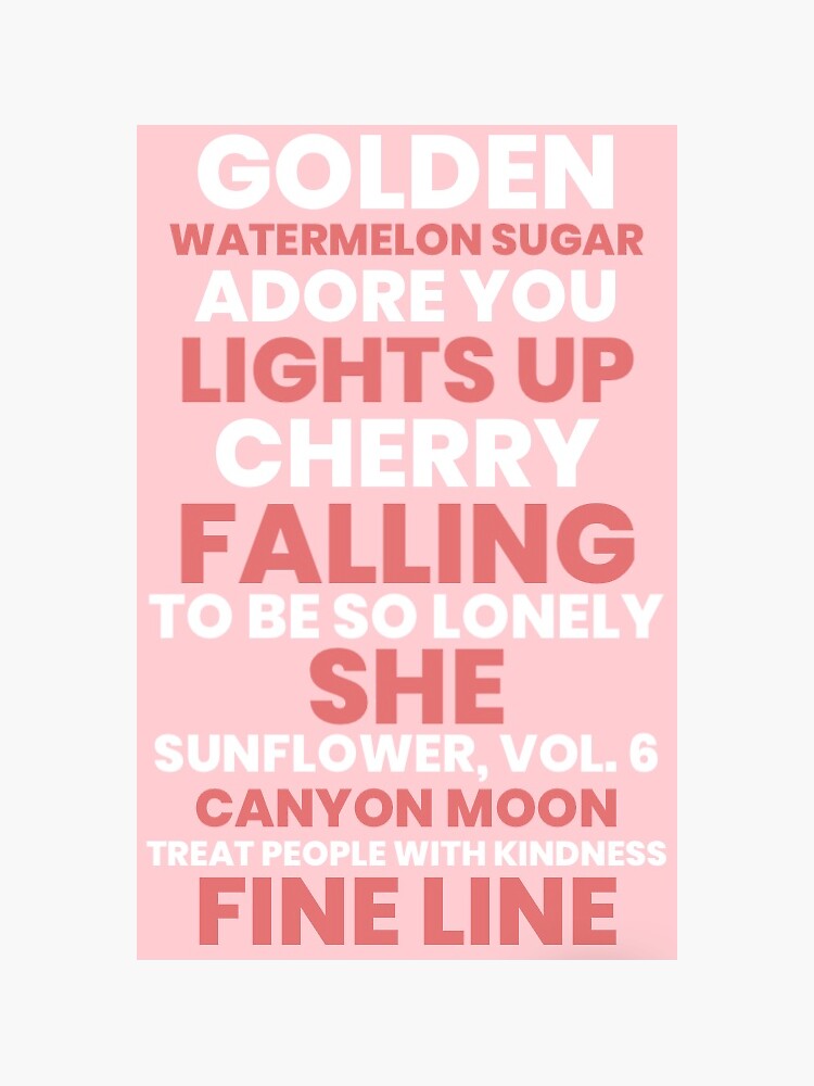 "Harry Styles Fine Line Tracklist Pink" Sticker for Sale by ...