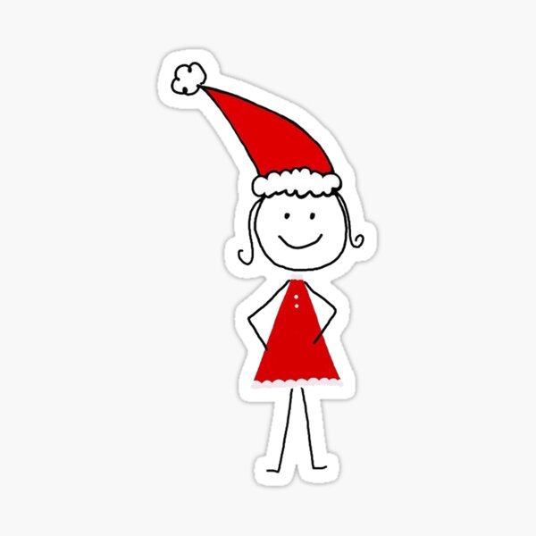 "Santa sticklady" Sticker for Sale by Brownies22 | Redbubble