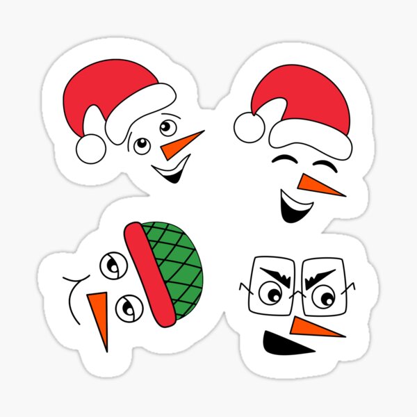 "Funny Santa Face Merry Christmas Sticker Pack Design" Sticker for Sale ...
