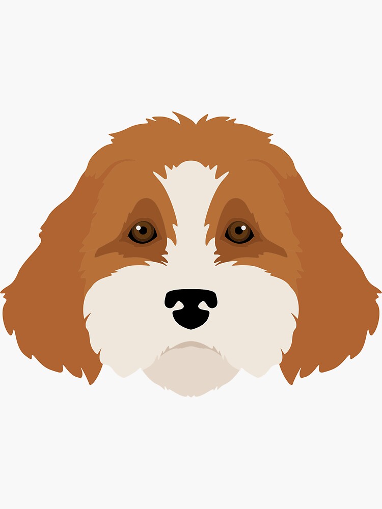 "Digital illustration Cavapoo dog portrait" Sticker for Sale by ...