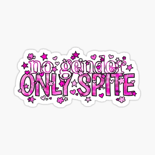 "No Gender. Only Spite." Sticker for Sale by artbyveya | Redbubble