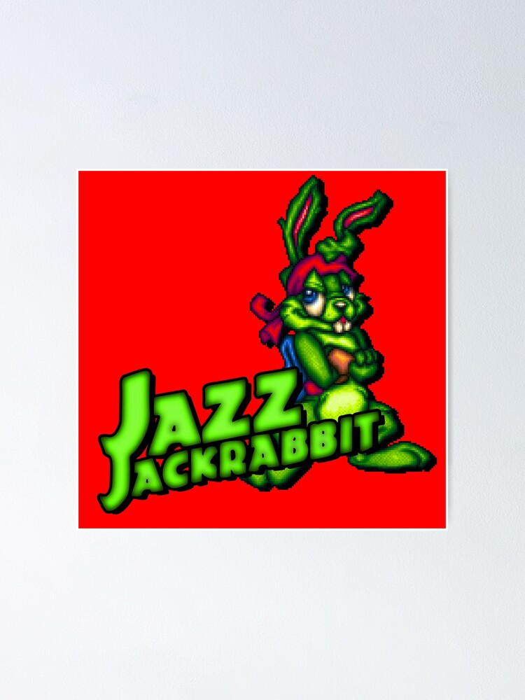 "Jazz Jackrabbit - Classic Sprite with Logo" Poster by mariovv | Redbubble
