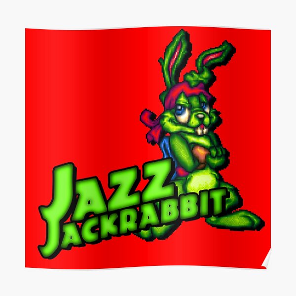 "Jazz Jackrabbit - Classic Sprite with Logo" Poster by mariovv | Redbubble