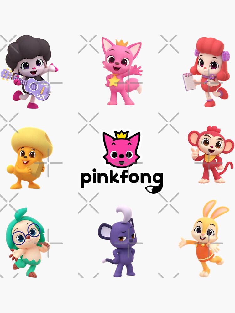 "Pinkfong and Friends Pattern Style" Sticker for Sale by Color-Toonix ...