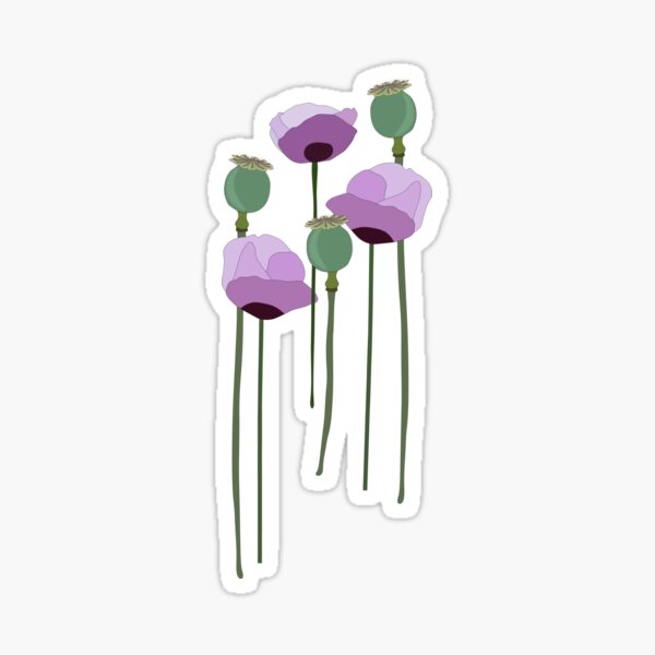 "purple field poppies" Sticker for Sale by SunGraphicArt | Redbubble