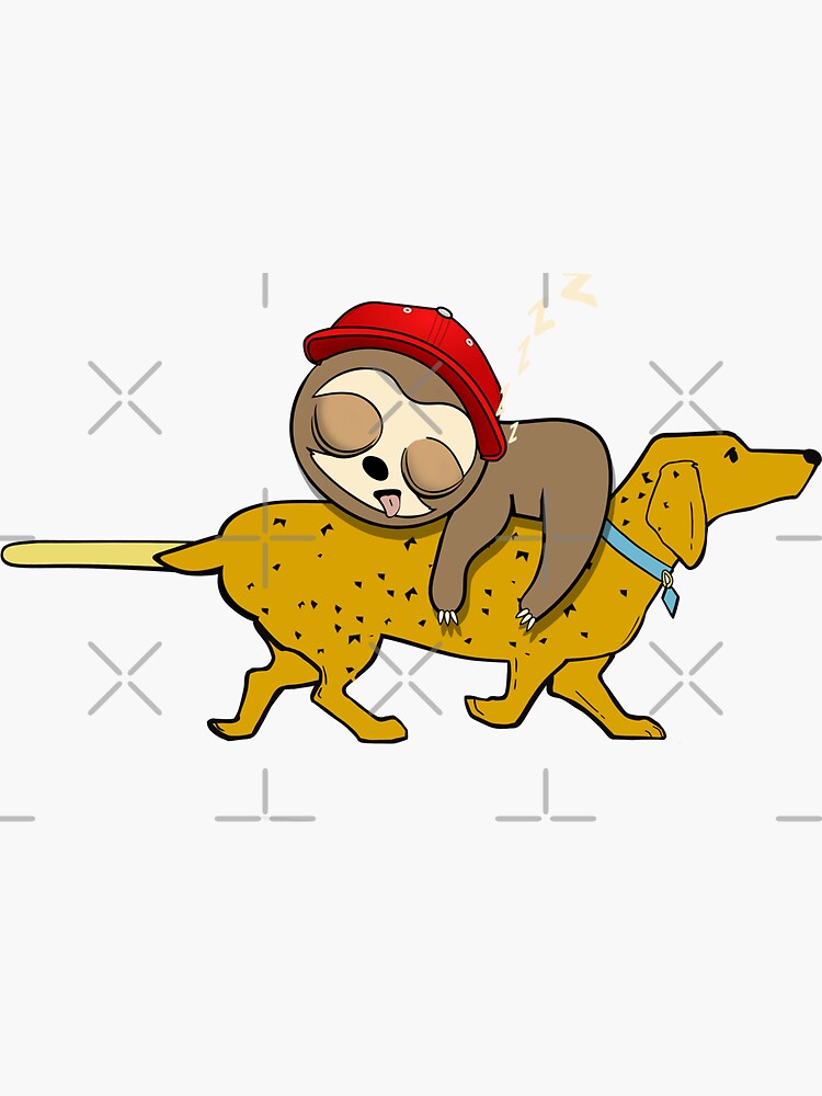 "Funny Corn dog dog and sloth" Sticker for Sale by TipTopTapo | Redbubble