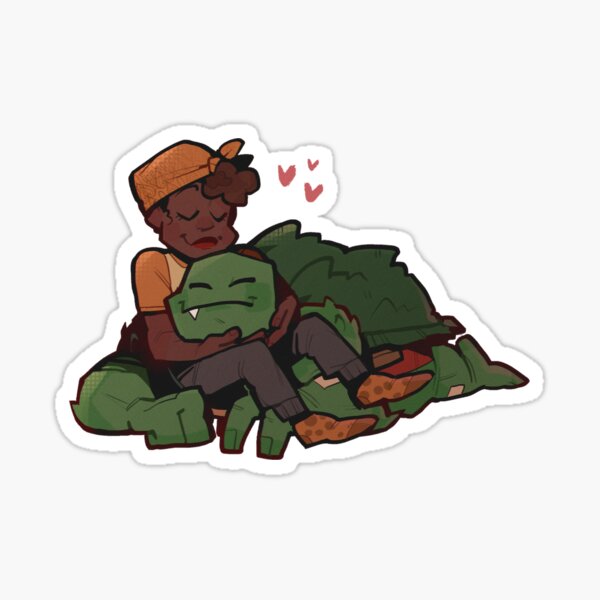 "April and Raph cuddles" Sticker by JuliaCheesecake | Redbubble