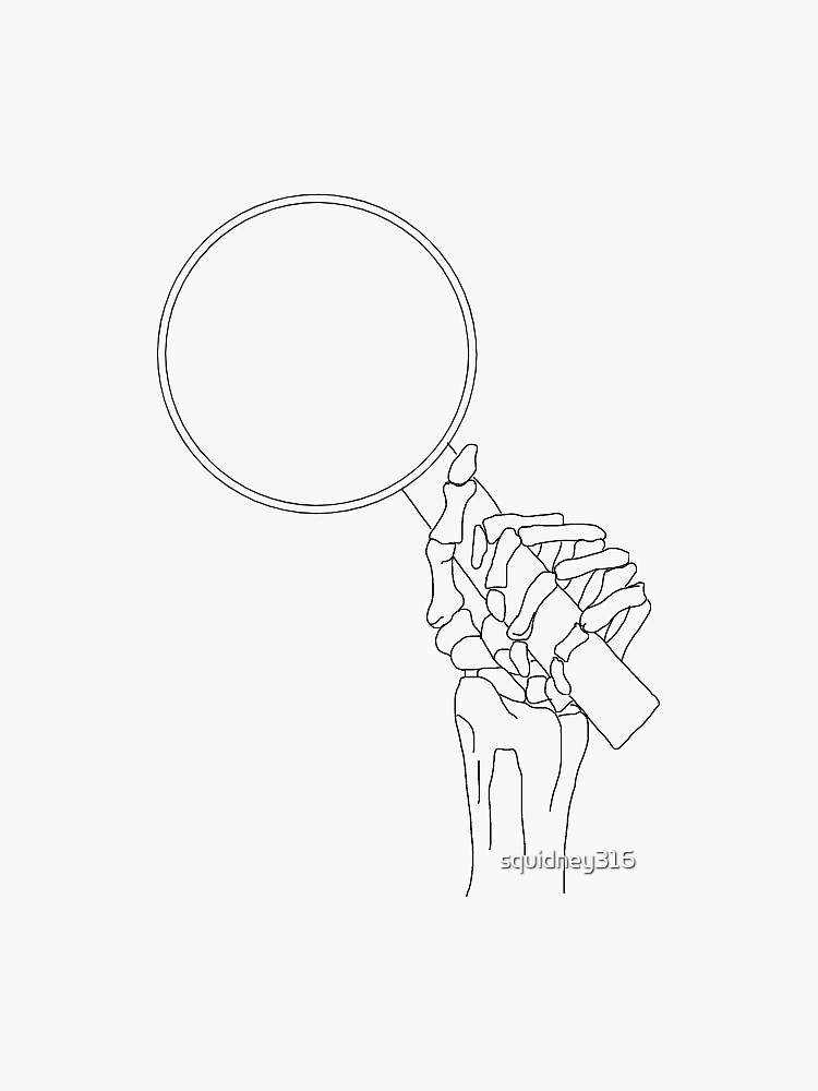 "Skeleton holding Magnifying Glass" Sticker for Sale by squidney316 ...