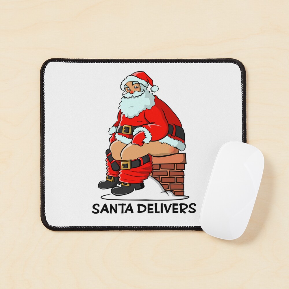 "Santa delivers. Santa chimney Poop." Poster for Sale by BeetleInABox ...