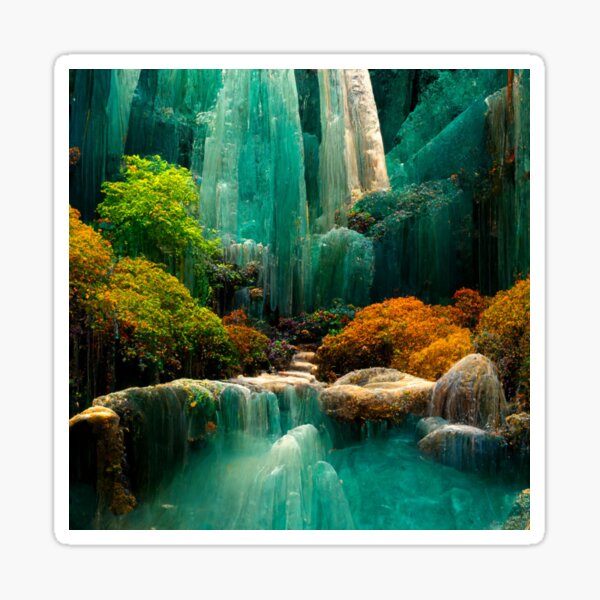 "paradise waterfall" Sticker for Sale by heartyARTworks | Redbubble