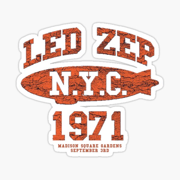 "Rare vintage Led Zep NYC 1971 concert" Sticker for Sale by Logxo ...
