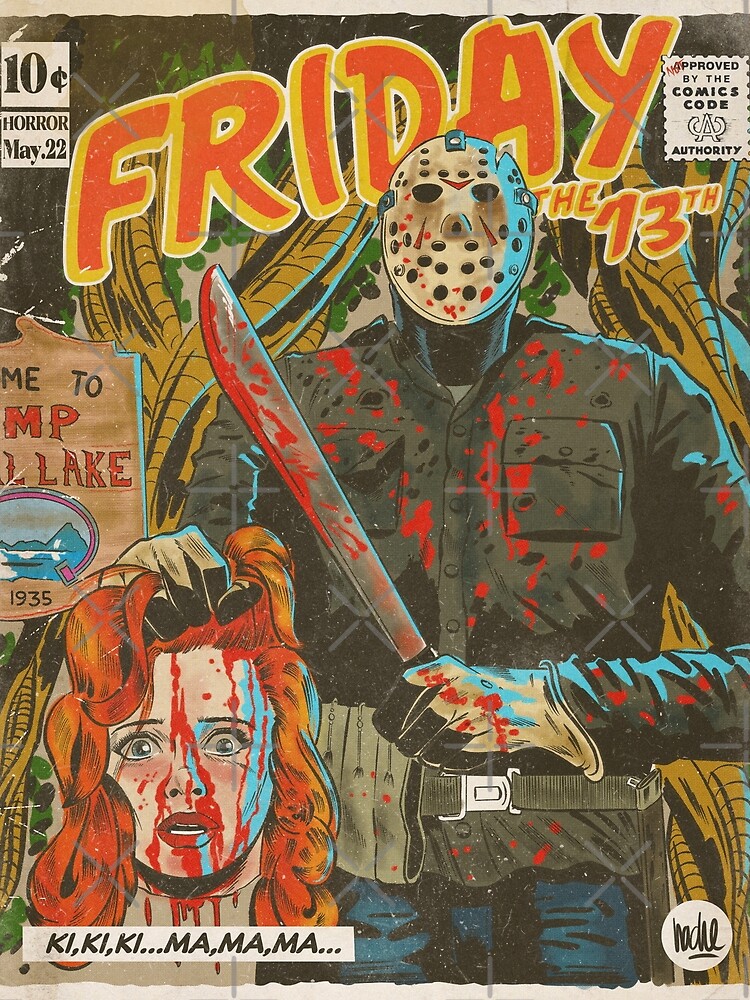 "Friday the 13th Comic Movie Poster" Graphic T-Shirt by Nache | Redbubble