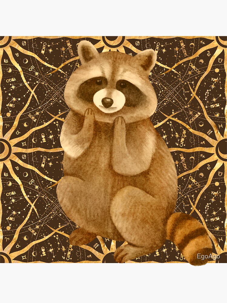 "RACCOON VINTAGE - FORESTCORE AESTHETIC - CUTE RACCOON" Sticker for ...