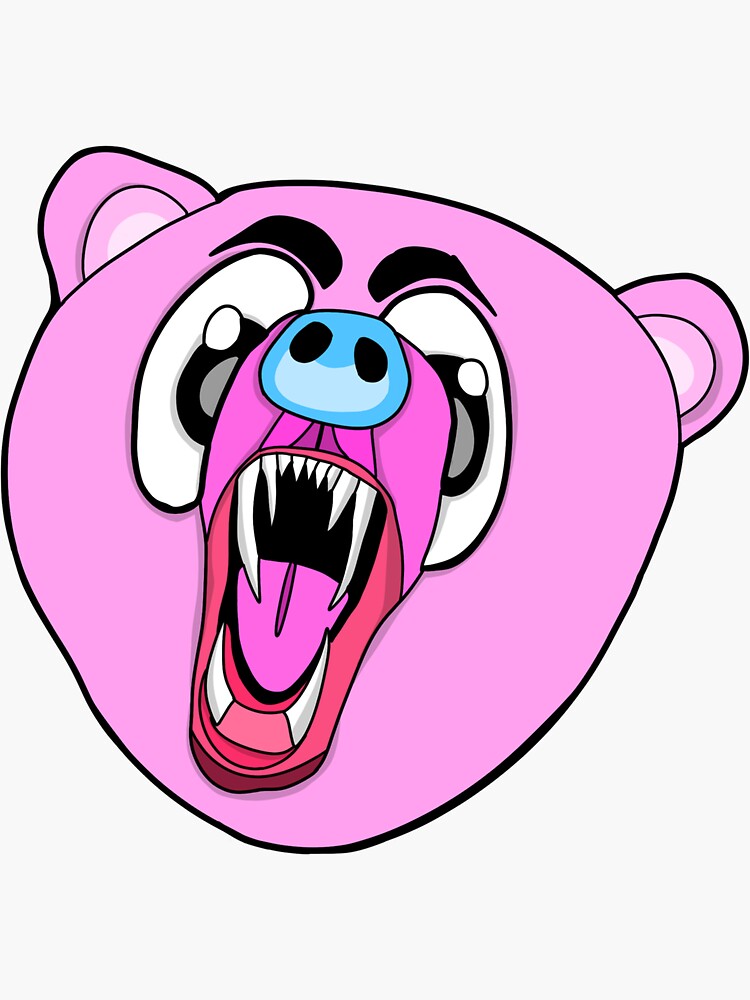"Pink Bear " Sticker for Sale by ggheat6 | Redbubble