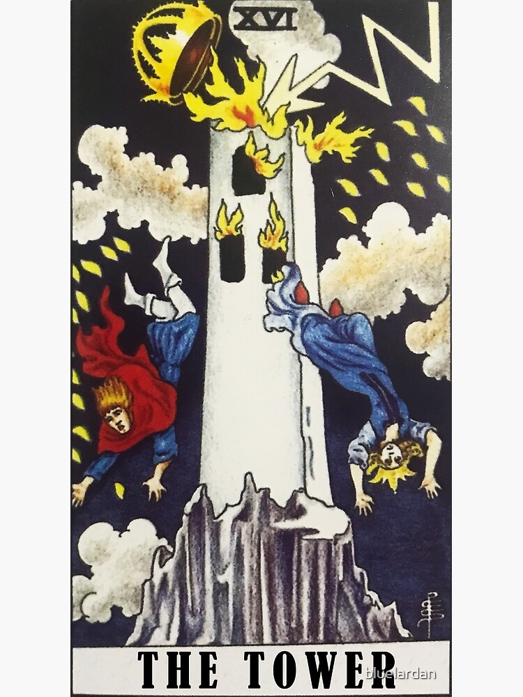 "Major Arkana Tarot Kartları 16 - The Tower" Poster for Sale by bluelardan | Redbubble