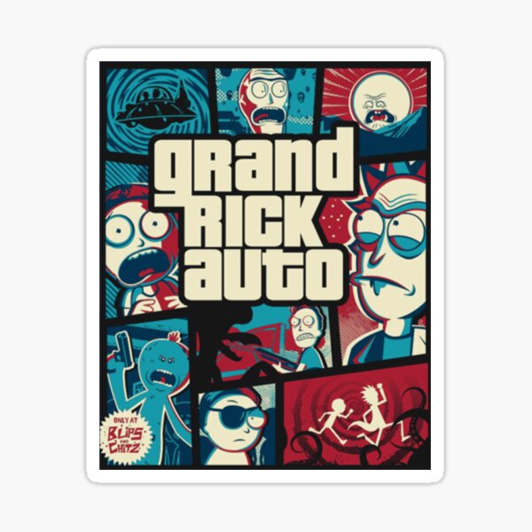 "GRAND RICK AUTO" Sticker by ireneverdin | Redbubble