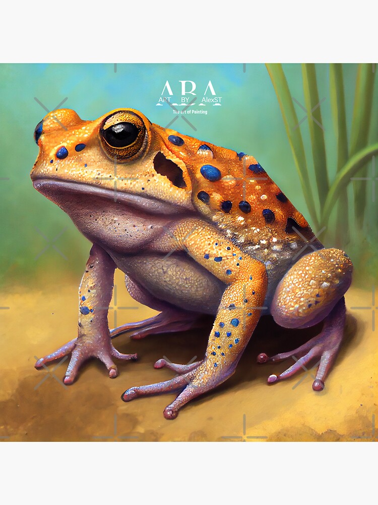 "Tropical Toad- Oil Painting" Sticker for Sale by ABArtByAlexST | Redbubble