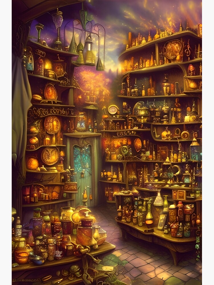 "Magical Potion Shop by Thomas Kinkade and Brian Froud" Poster for Sale ...