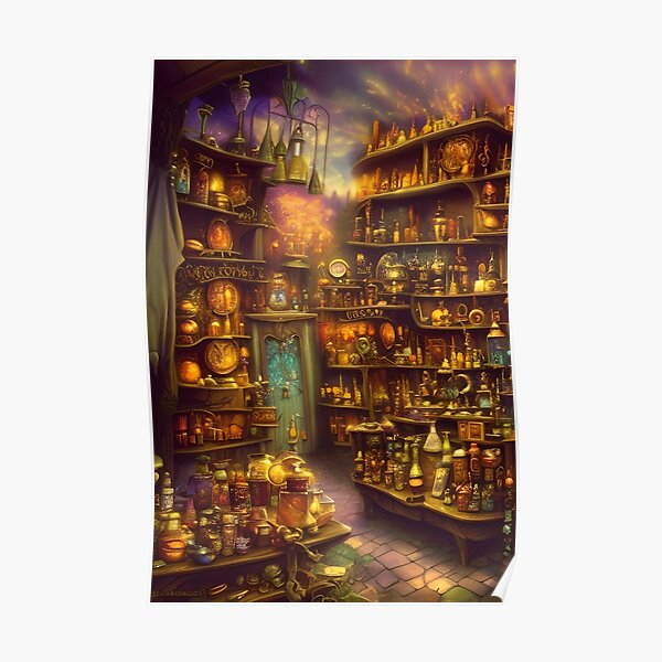 "Magical Potion Shop by Thomas Kinkade and Brian Froud" Poster for Sale ...