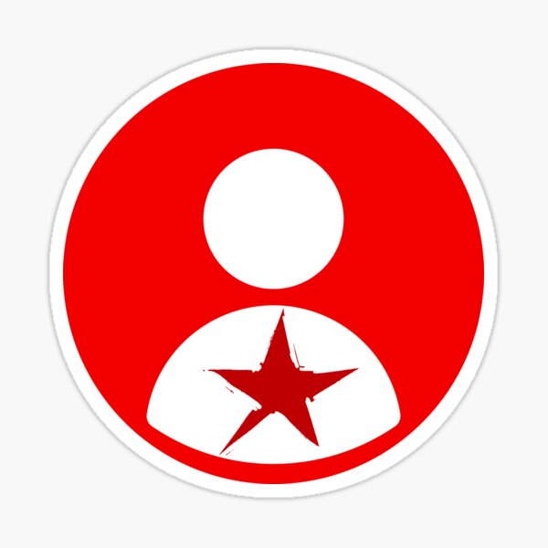 "Red and white profile star" Sticker for Sale by AlbertoRuiZ | Redbubble