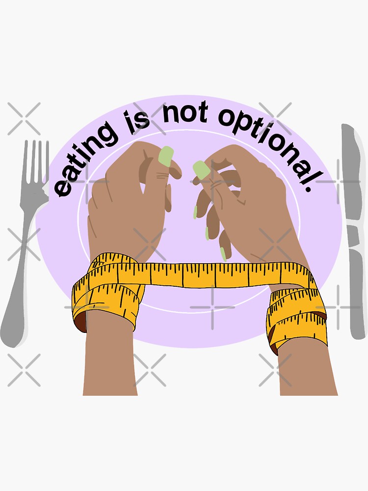 "eating is not optional " Sticker for Sale by SticktoUs | Redbubble