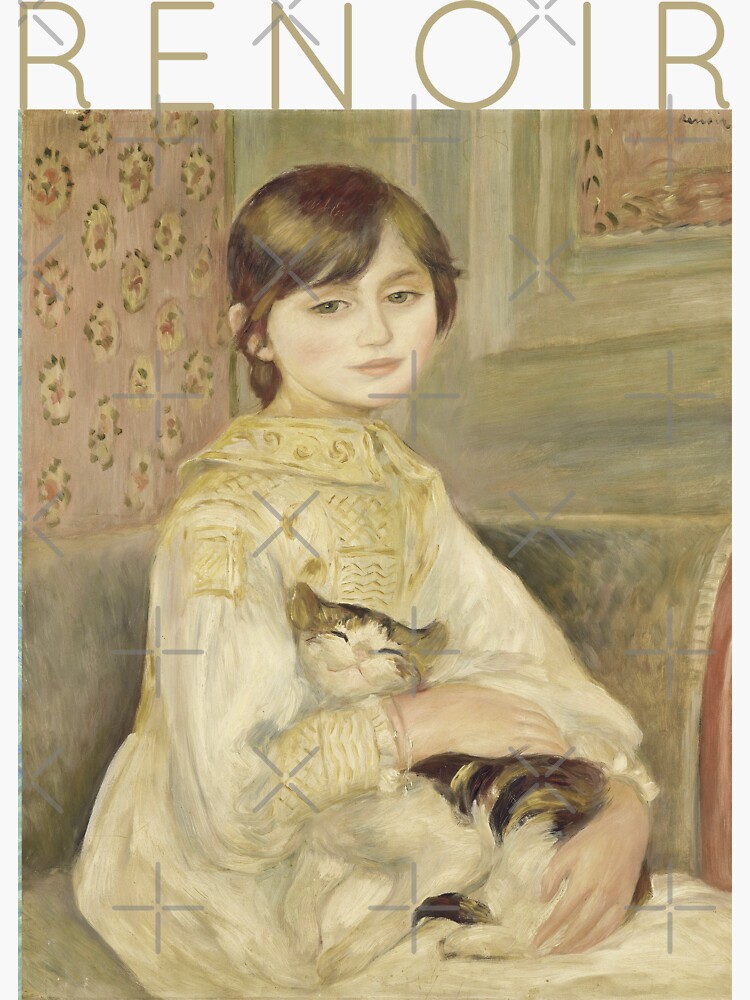 "Pierre-Auguste Renoir - Child with a Cat - Julie Manet" Sticker for ...