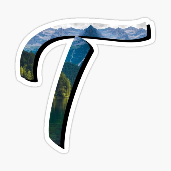 "Letter T Monogram Handwriting Initial Forest Mountain Lake Variant ...