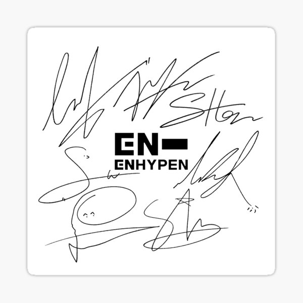 "enhypen signatures (white ver2)" Sticker for Sale by joyahatim | Redbubble