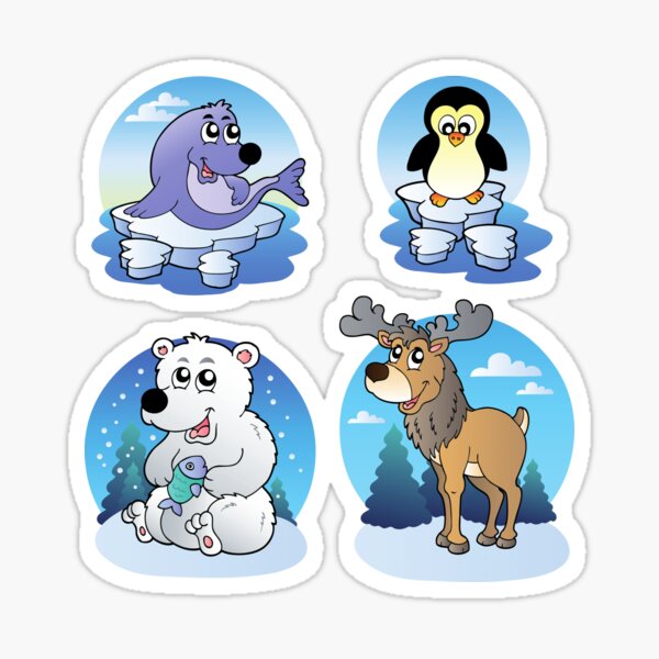"happy winter animals" Sticker for Sale by Animster | Redbubble